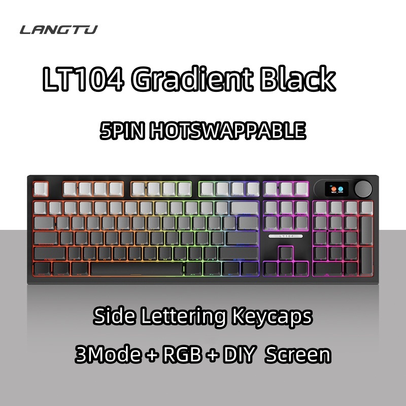 LANGTU LT104 Upgrade Side Lettering PBT Keycaps LT104 3Mode Wireless ...