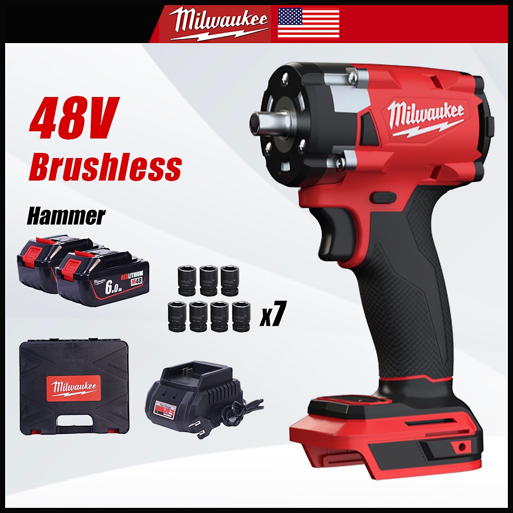 Milwaukee 48v Electric Impact Wrench Cordless Brushless Ratchet Driver ...