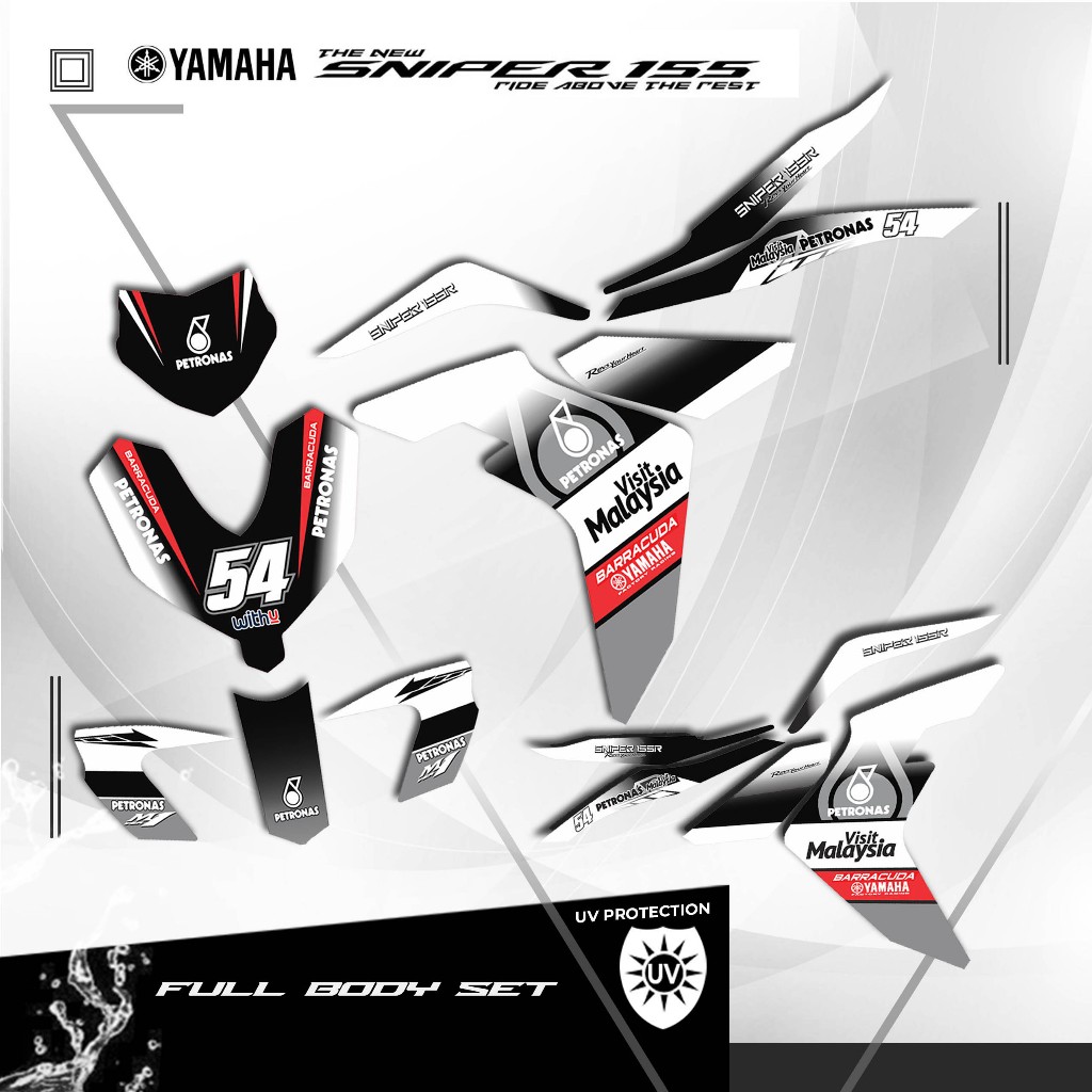 Yamaha Sniper 155R VVA Decal Sticker, Fully Laminated, water proofm ...