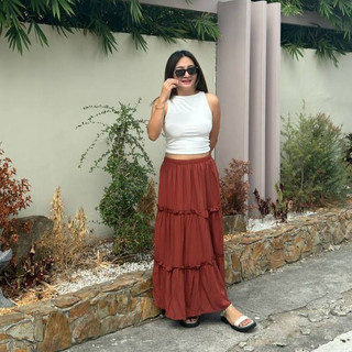 Calliah Solid Frill Skirt | Shopee Philippines