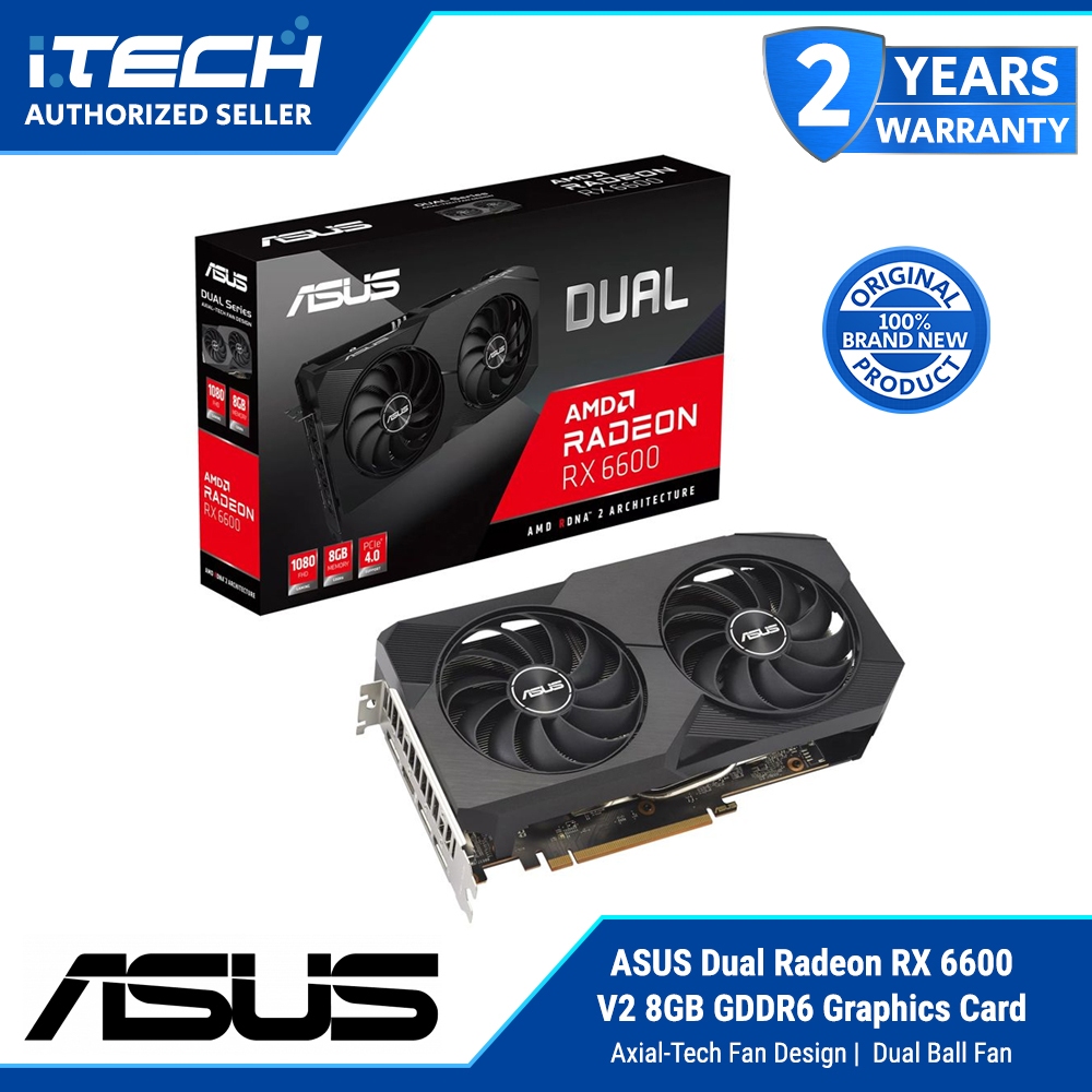 ASUS Dual Radeon™ RX 6600 V2 8GB GDDR6 Graphics Card | Shopee Philippines
