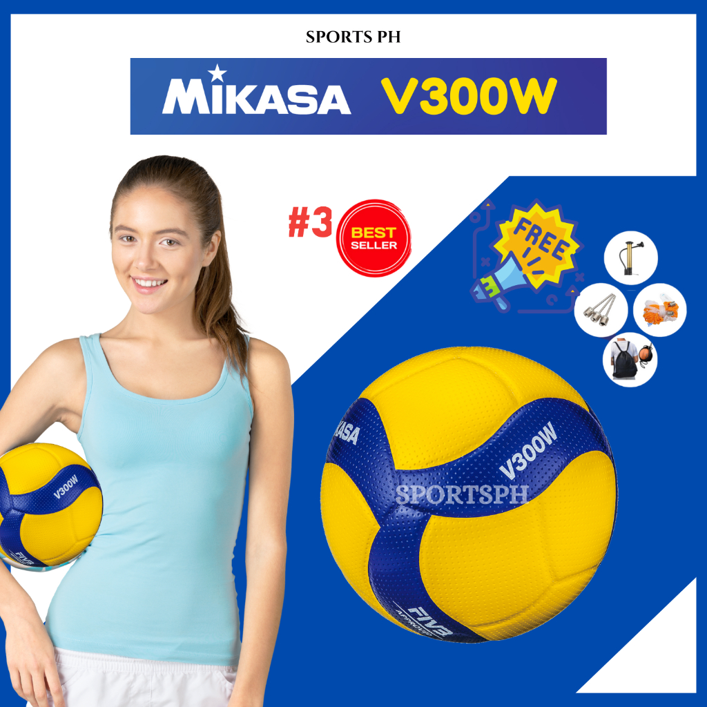 MIKASA V300W Volleyball Ball Competition Training Soft PU Leather ...