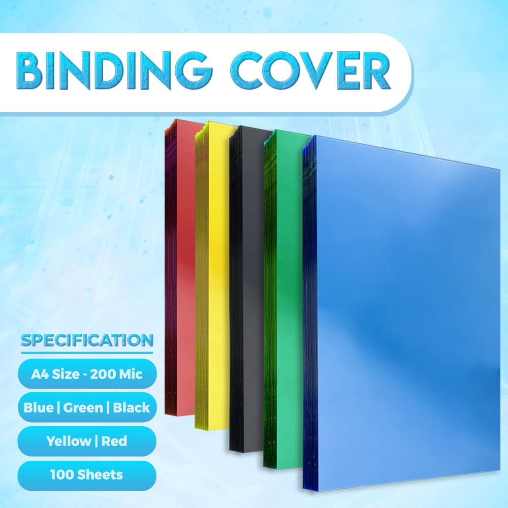 100pcs A4 Size PVC Binding Cover 200microns Colored Transparent Binding ...