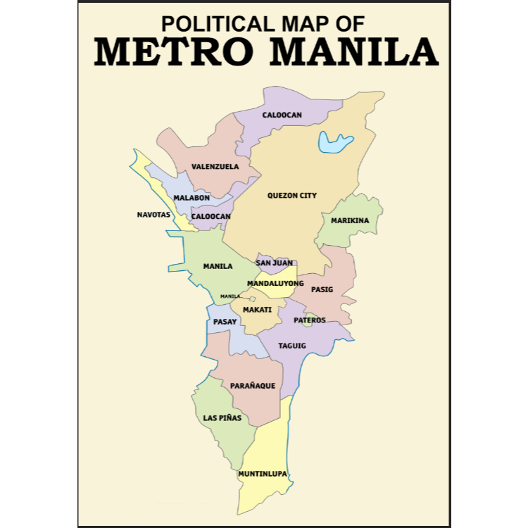 Metro Manila Map Waterproof A4 Laminated Chart | Shopee Philippines