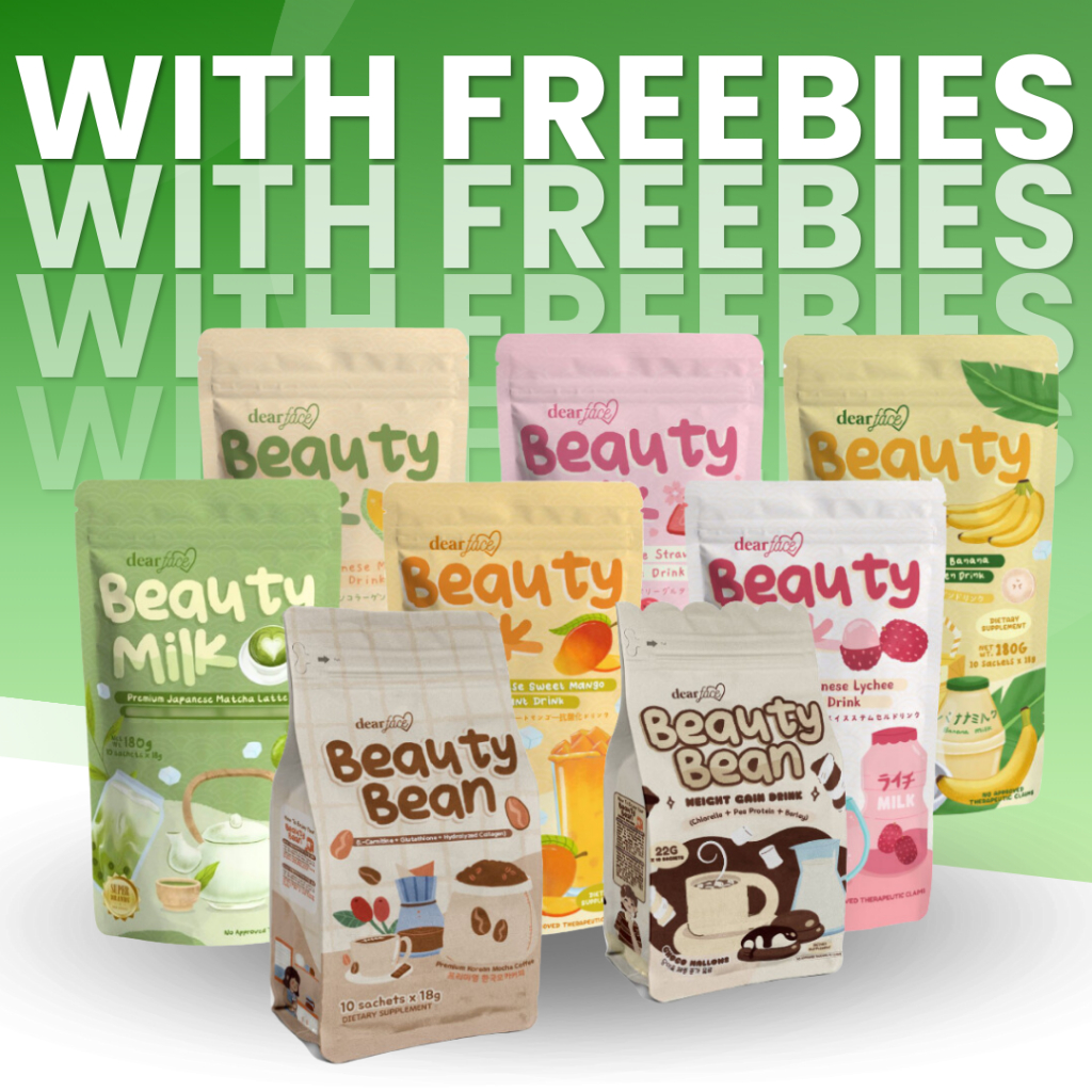 Dear Face Beauty Milk Collagen Drink 10pcs Melon Strawberry Matcha ...