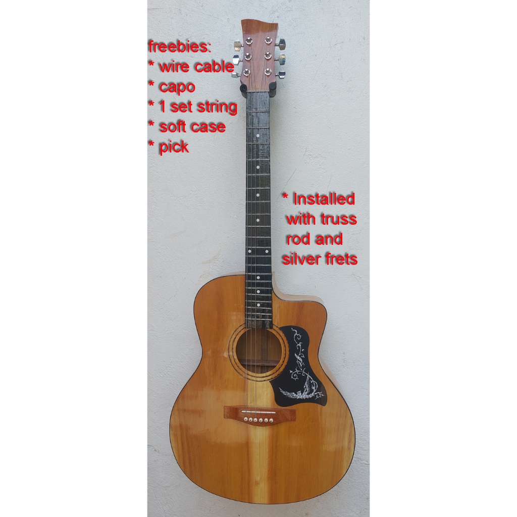Cebu Handmade Solid Langka Guitar with EQ | Shopee Philippines
