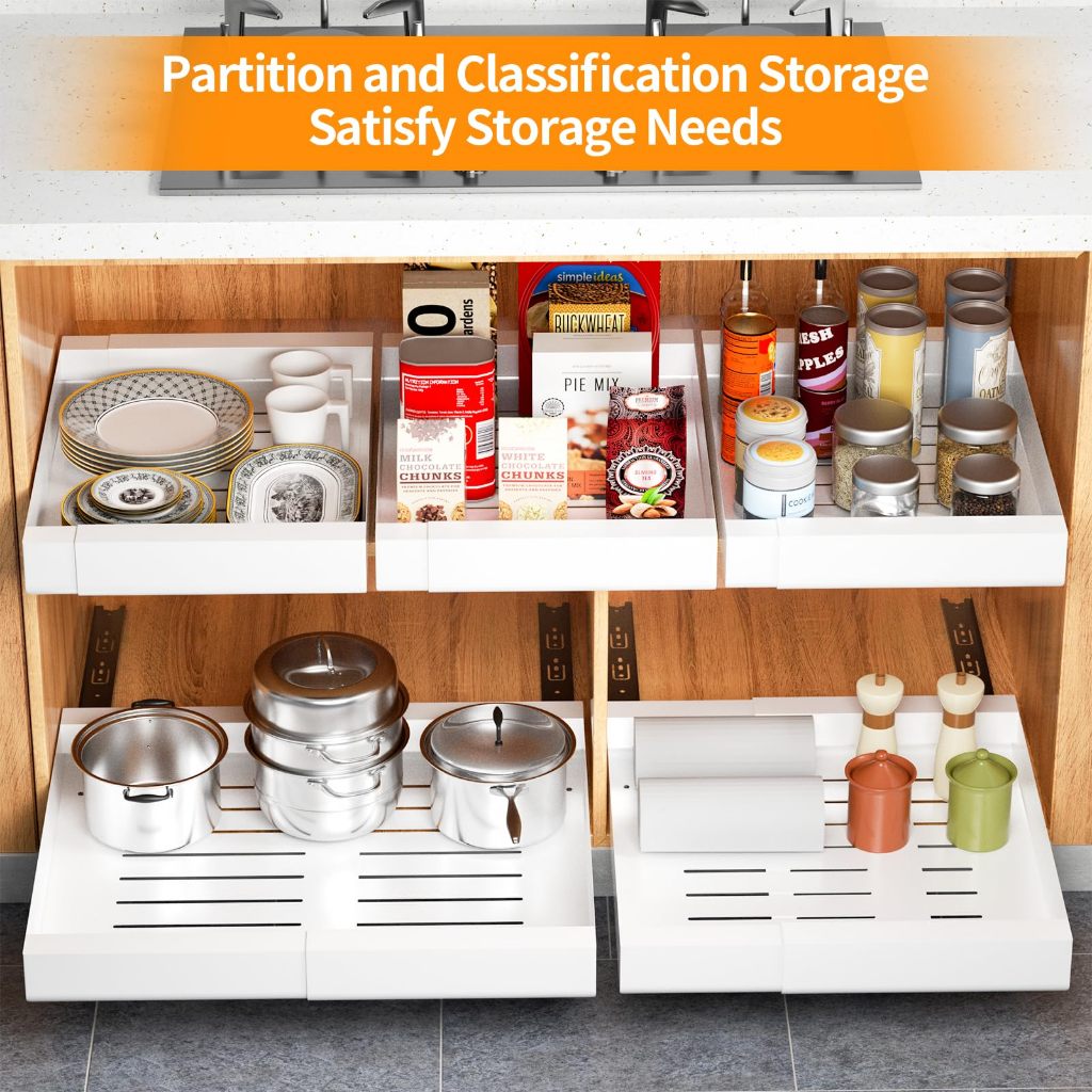 ais Kitchen retractable storage rack with guide rail and pull-out ...