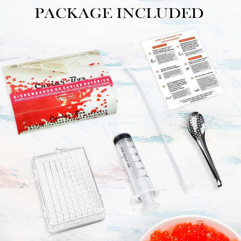 Caviar Maker Box 100 Hole Spherical Caviar Dispenser Strainer Kit ...