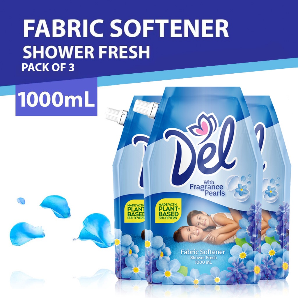 Del Shower Fresh Fabric Softener (1000 mL SUP) x3 | Shopee Philippines