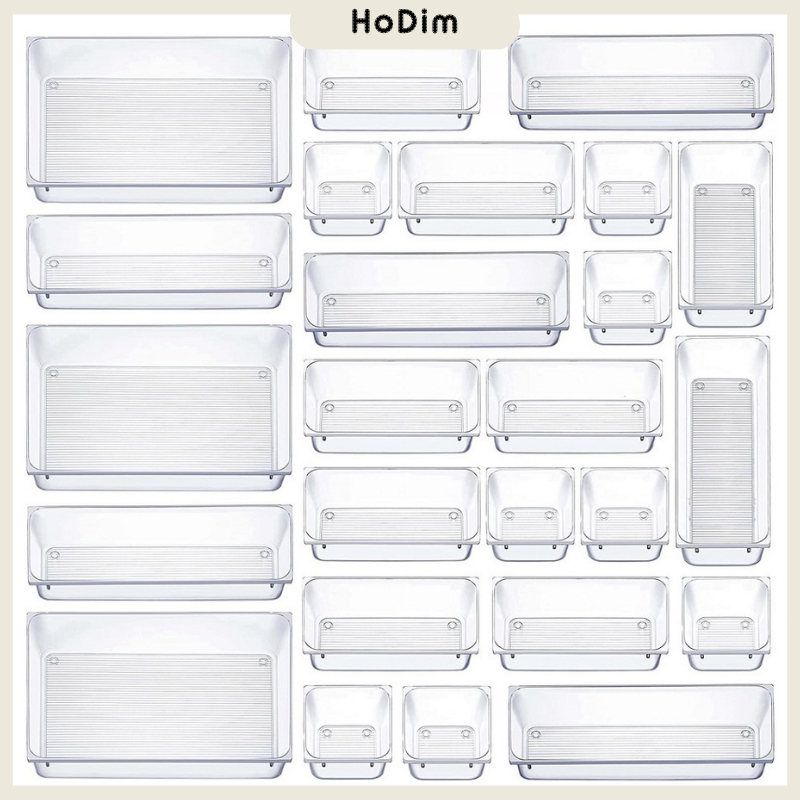 16pcs Acrylic Drawer Organizer Set Desk Tray Container Cosmetic ...