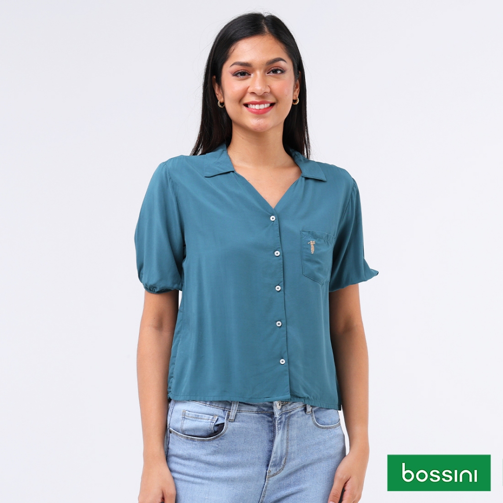 Bossini Ladies Woven Plain Rayon Shortsleeve Polo OST04-0104 | Shopee Philippines