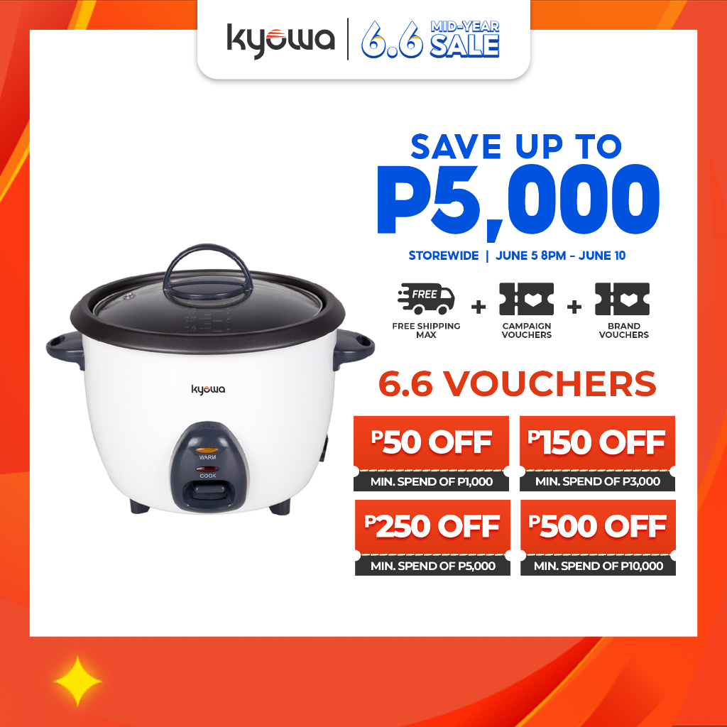Kyowa Rice Cooker 1.8L (White) KW-2038 | Shopee Philippines
