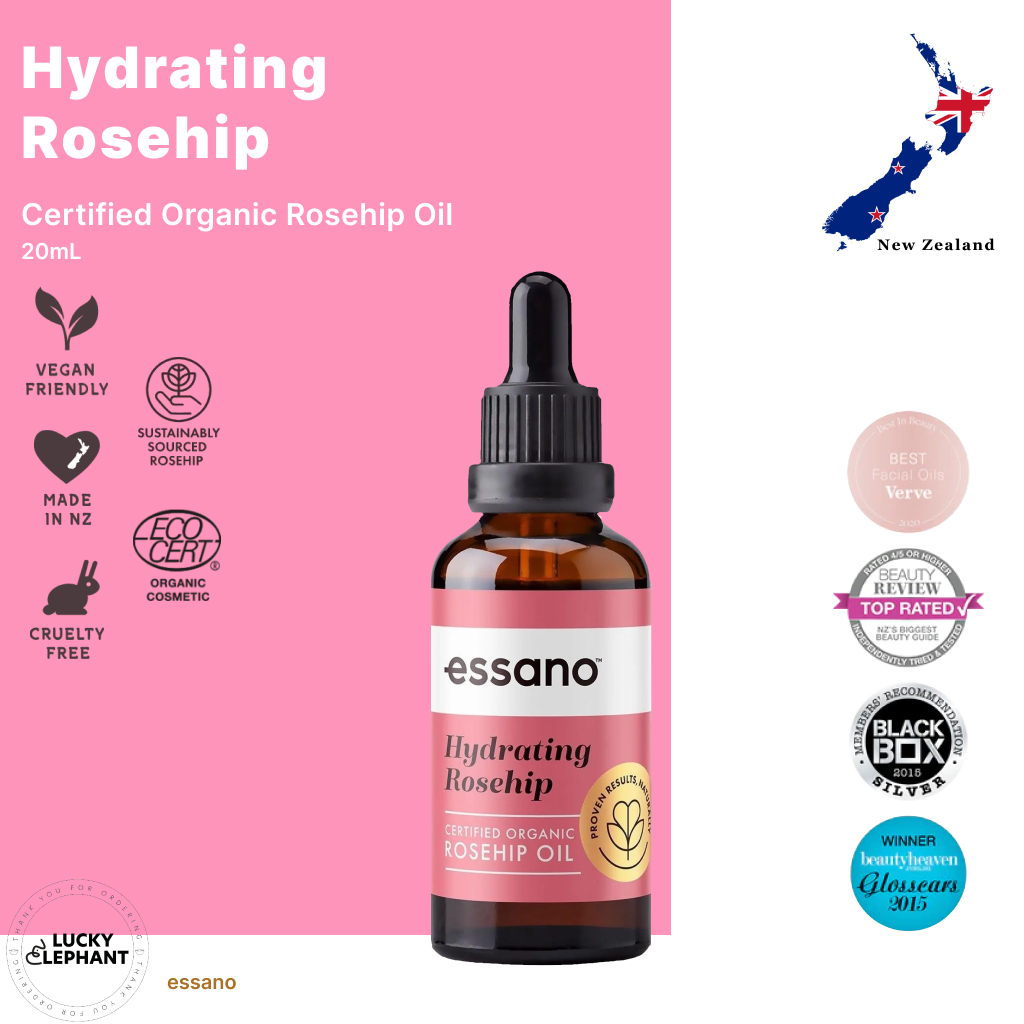 ESSANO Hydrating Rosehip Certified Organic Rosehip Oil - 20ml | Shopee ...