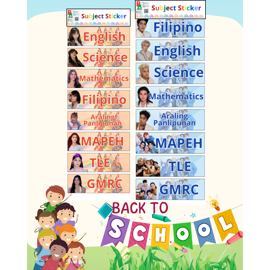 SUBJECT LABEL STICKERS KPOP PPOP FOR GRADE 1-10 SUBJECT STICKERS ...