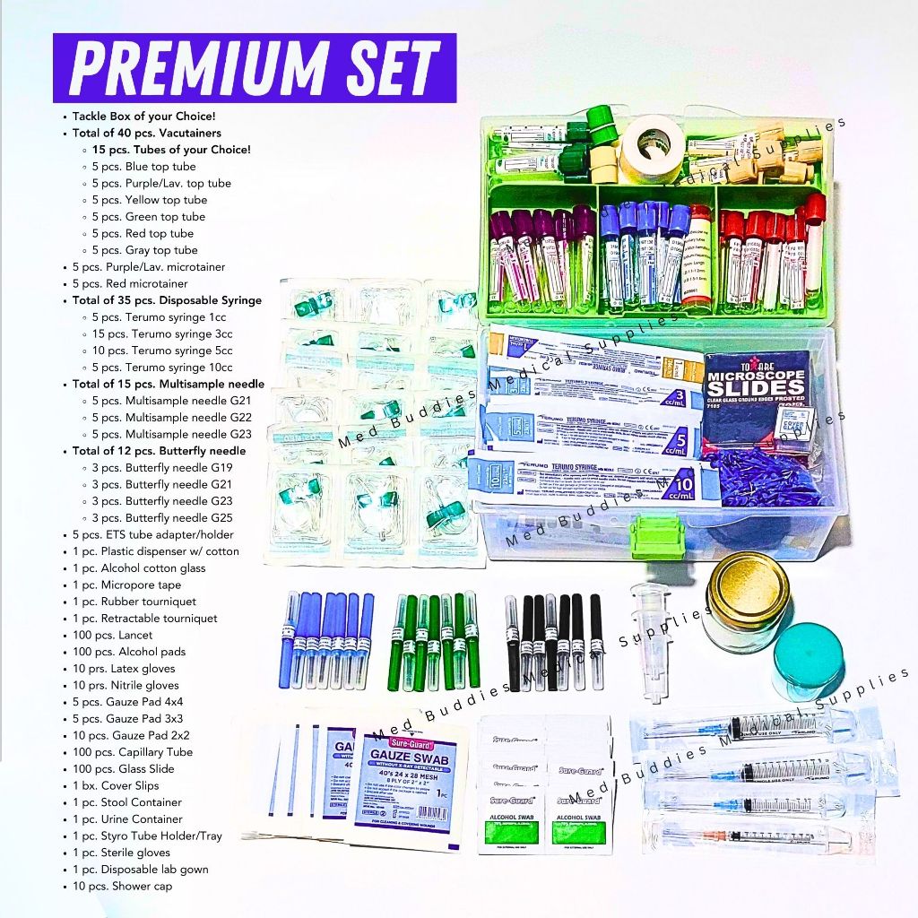 MED BUDDIES Phlebotomy Kit | Phleb Tackle Retdems Set (Complete Set for ...