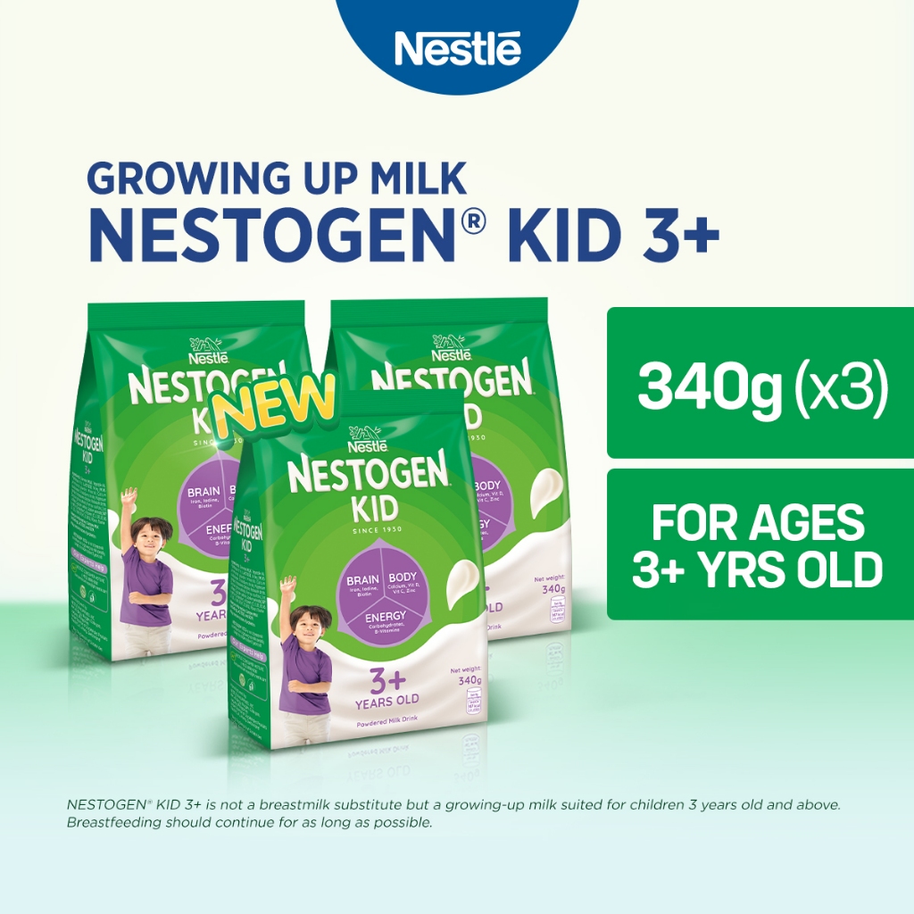 NESTOGEN KID 3+ 1.02kg (340g - Pack of 3) | Shopee Philippines