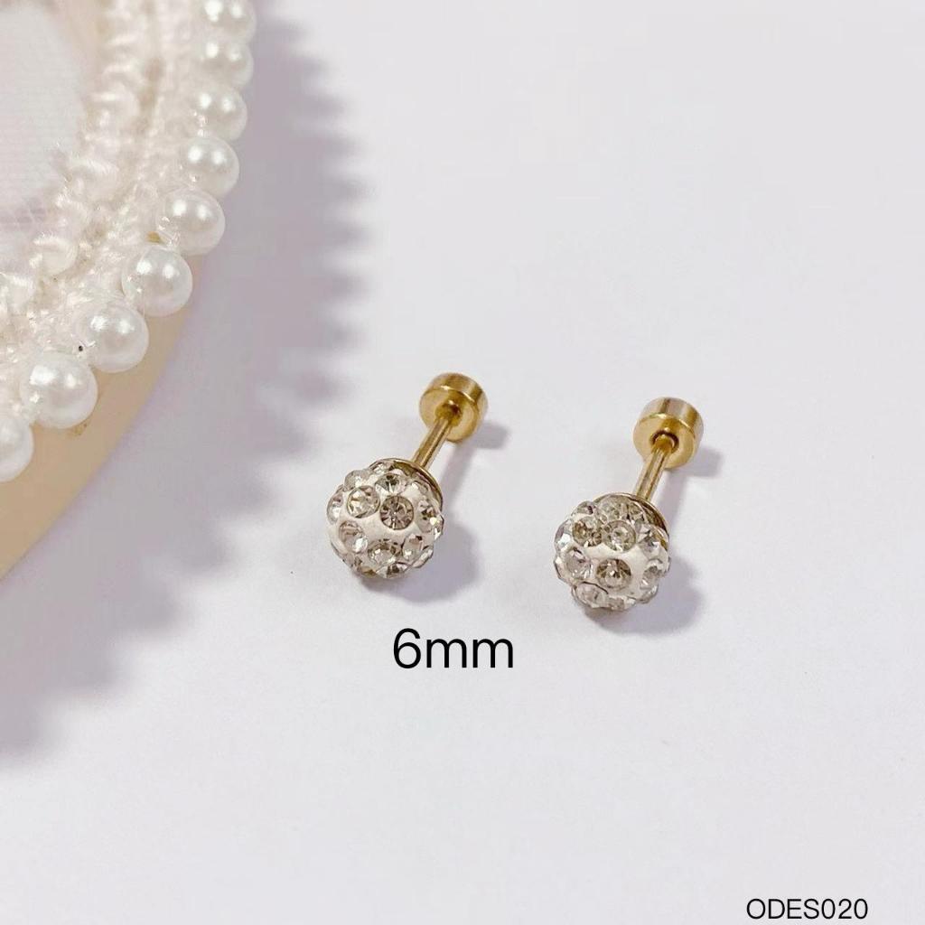 OURA Fashion Stud De Roscas Stainless Gold Steel Earrings (ODES020 ...