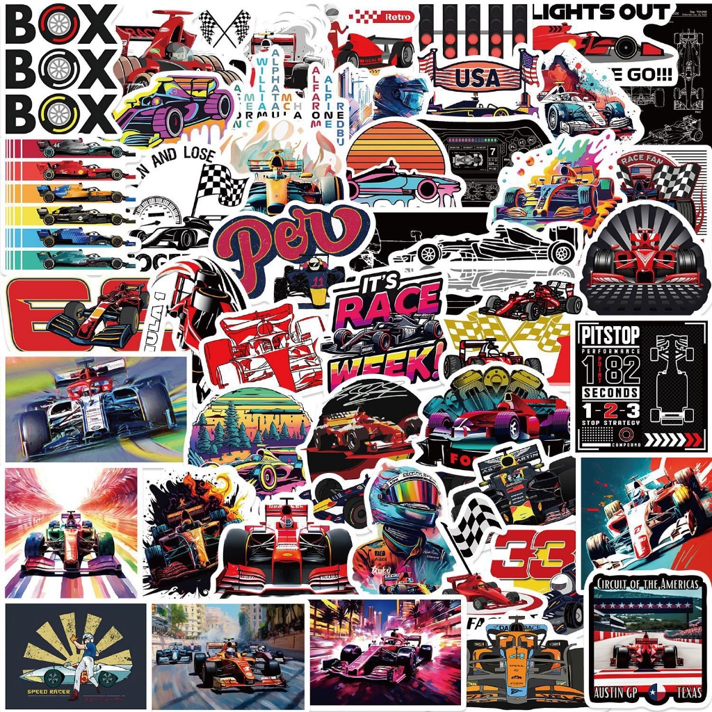 50Pcs/Set F1 Formula One Stickers Waterproof DIY Fashion Decals Doodle ...