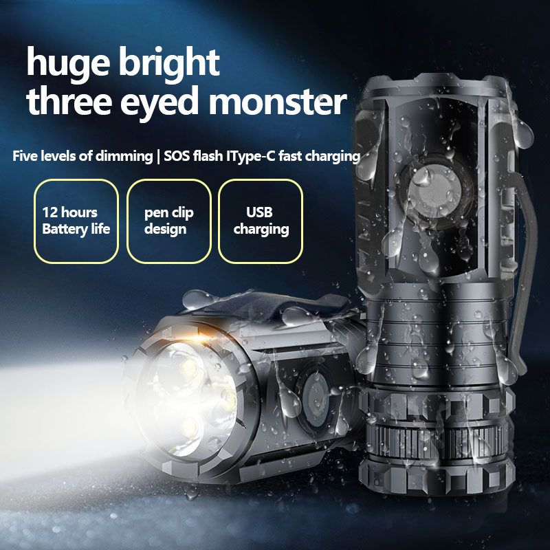 LED mini flashlight rechargeable waterproof outdoor rechargeable ...