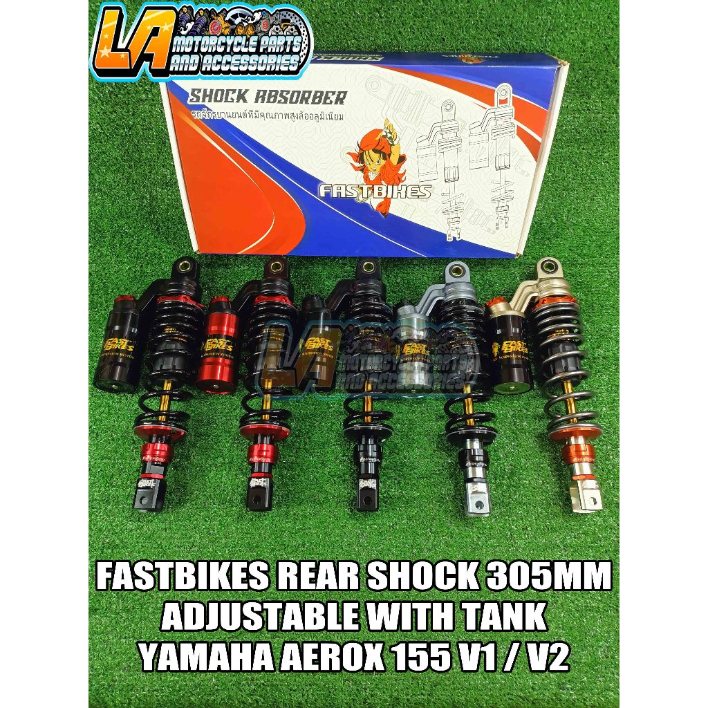 FASTBIKES REAR SHOCK WITH TANK - 305MM ADJUSTABLE - YAMAHA AEROX 155 V1/V2 | Shopee Philippines