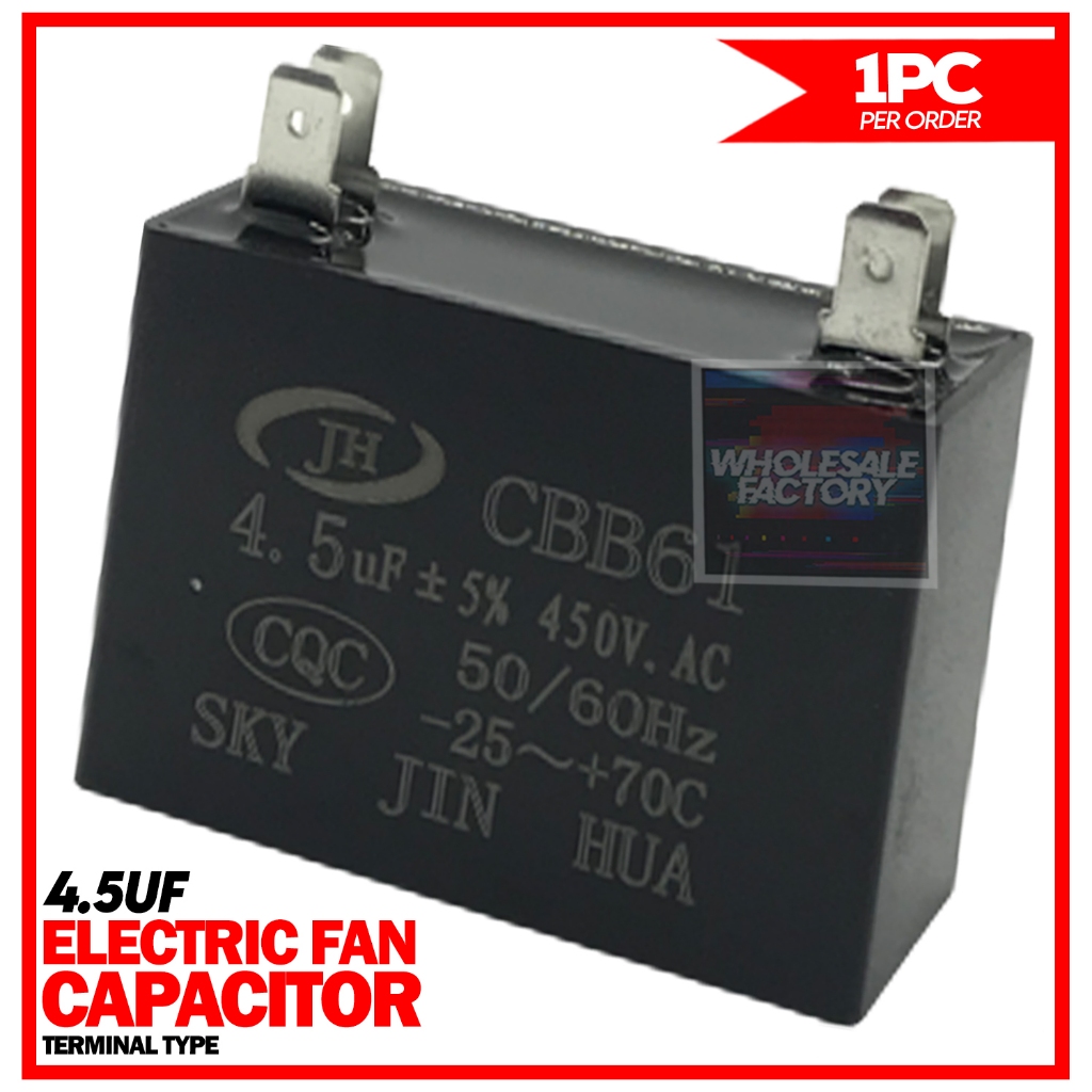 4.5uF/450V Fan Motor Run Capacitor CBB61 Terminal Type Heavy Duty ...
