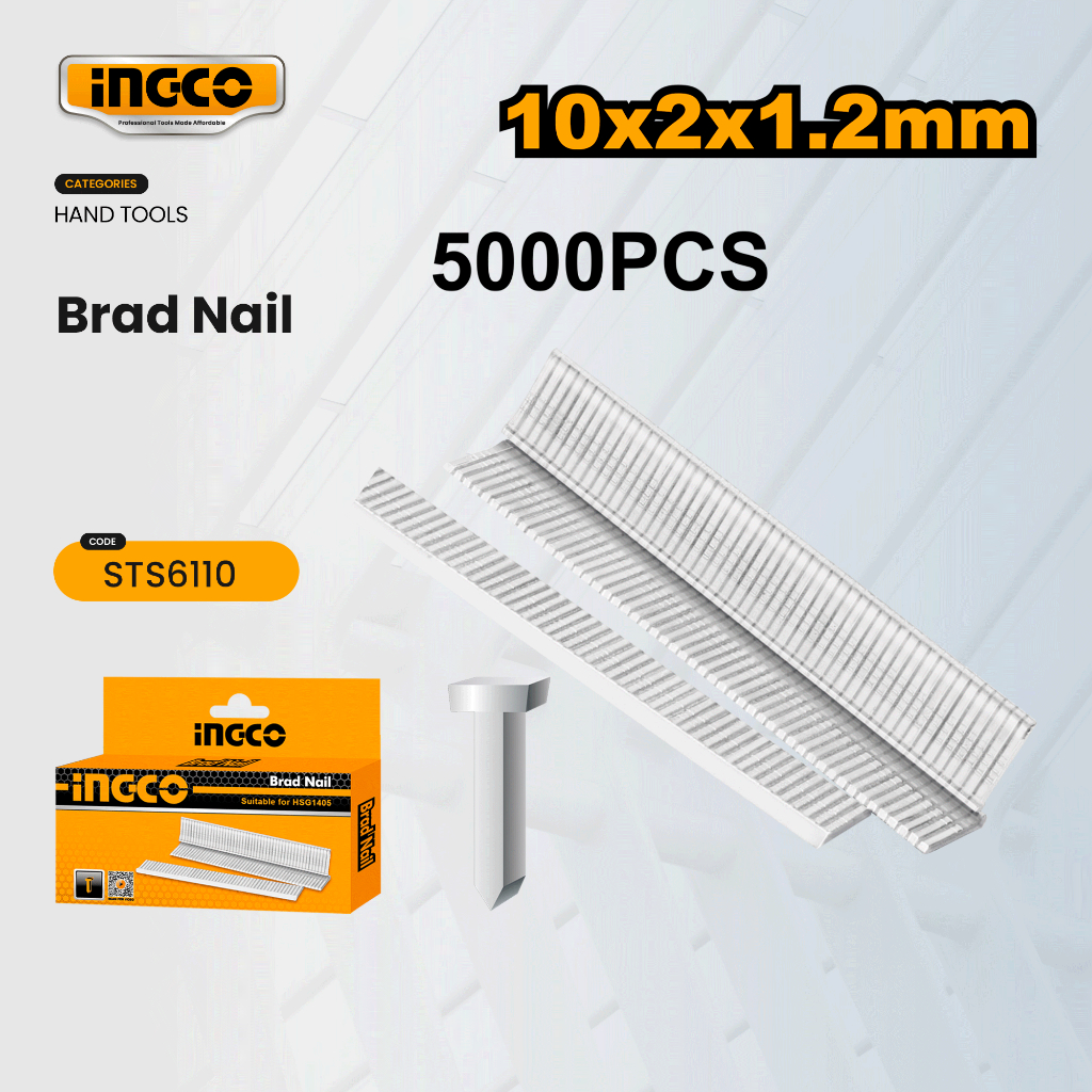 Ingco 5000pcs 10mm Brad Nail Suitable For ( HSG1405 ) STS6110 IHT ...