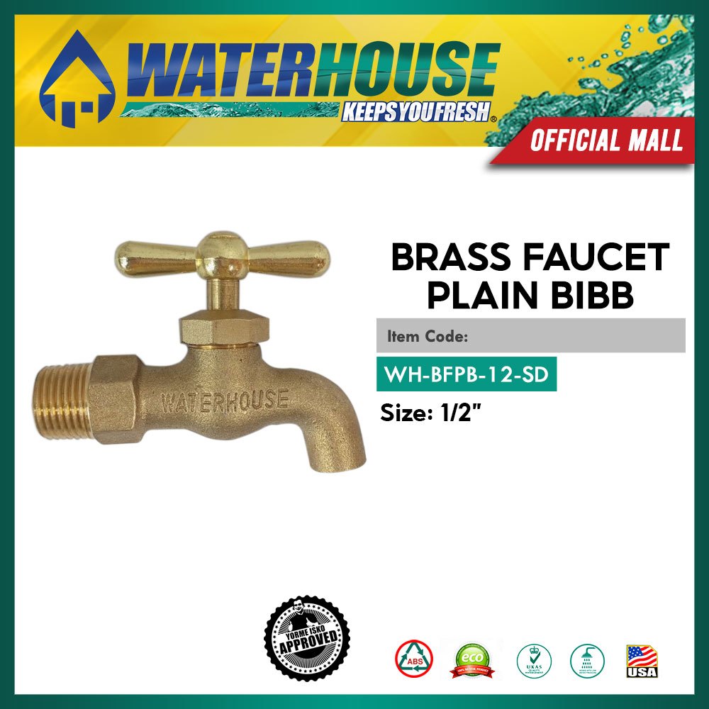Powerhouse by Waterhouse Brass Faucet Hose / Plain Bibb 1/2" Brass Tap ...