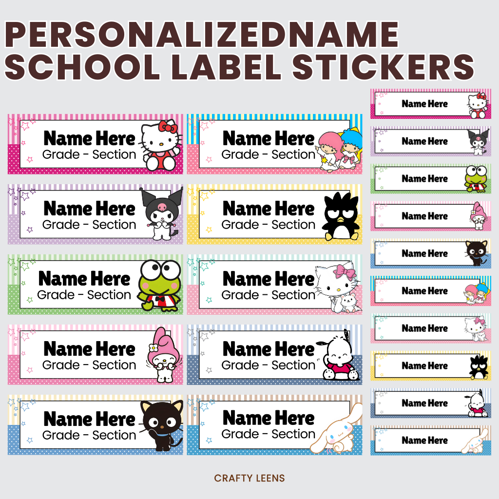 Personalized Name Label Sticker for School (NOT for subject stickers ...