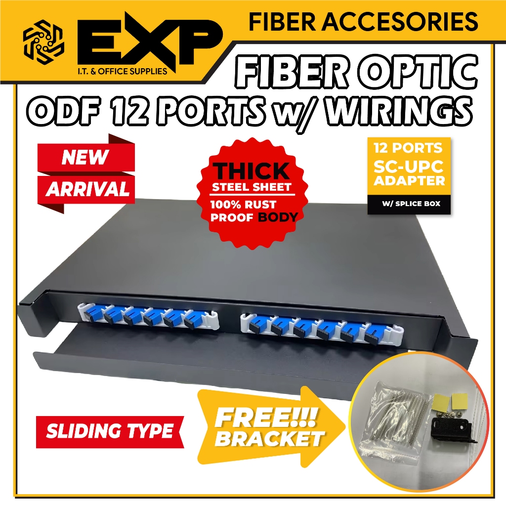 Fiber Optic | ODF | Patch Panel | 12/24 SC UPC Ports With Wirings ...