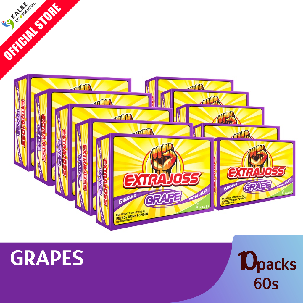 Extra Joss Energy Drink - Grape Flavor 10 Packs (60 Sachets) | Shopee ...