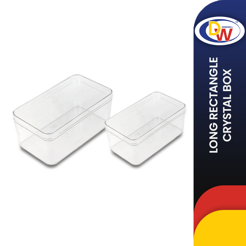 Donewell Rectangle-Long 490ml, 750ml PET Container (4pcs) | Shopee ...