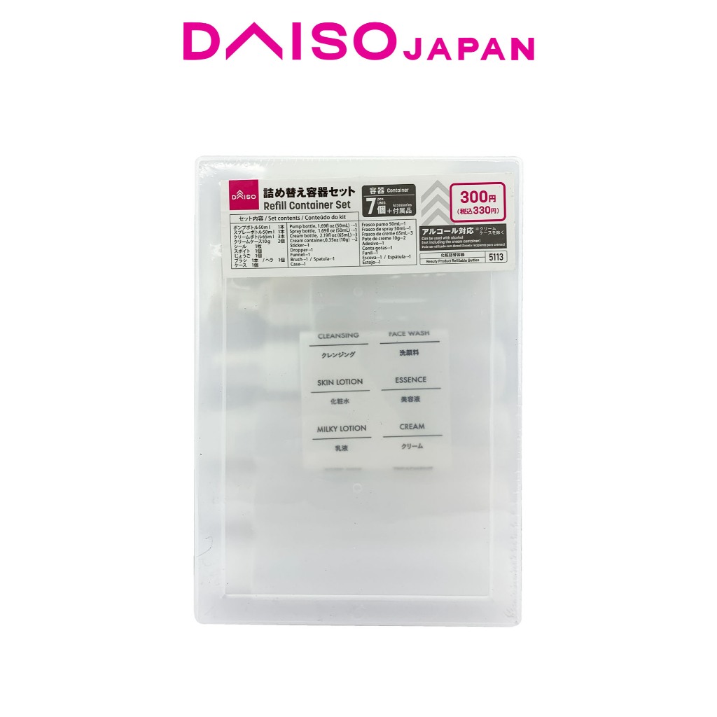 Daiso White Refillable Container Bottle Set (7 pieces) | Shopee Philippines
