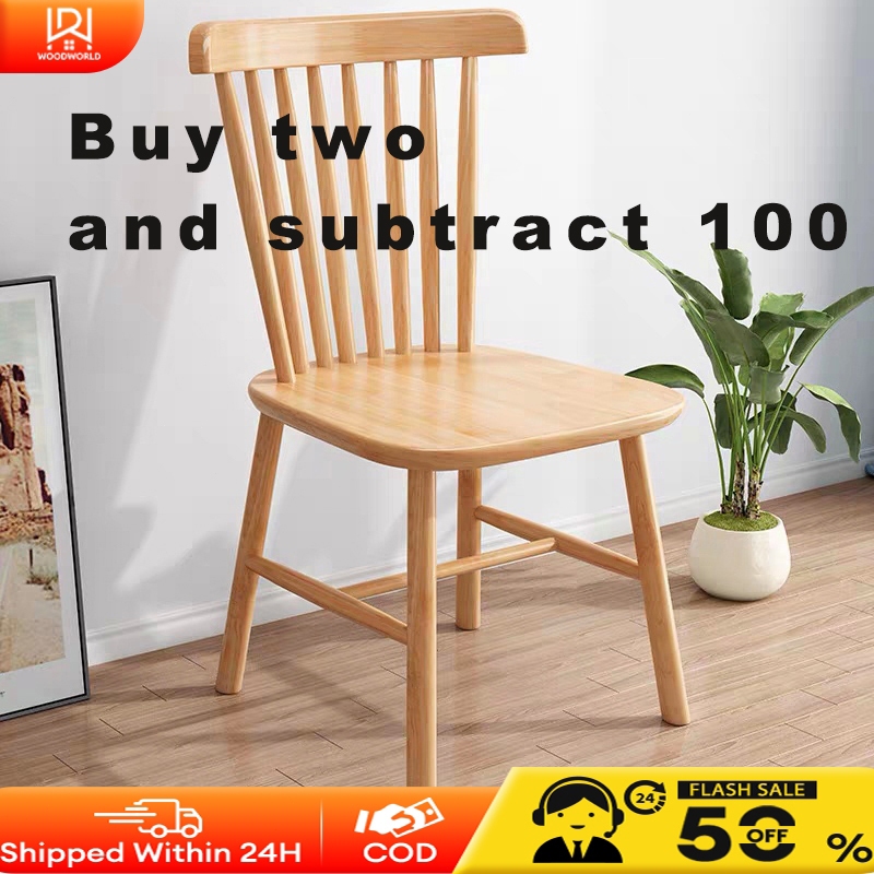 Dining Chair Solid Wood 300KG Loading Bearing Simple Kitchen Cafe ...