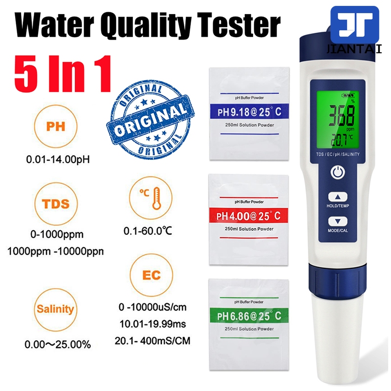 5 in 1 PH meter water quality tester TDS/EC/PH/salinity/thermometer ... 5 in 1 PH meter water quality tester TDS/EC/PH/salinity/thermometer ...