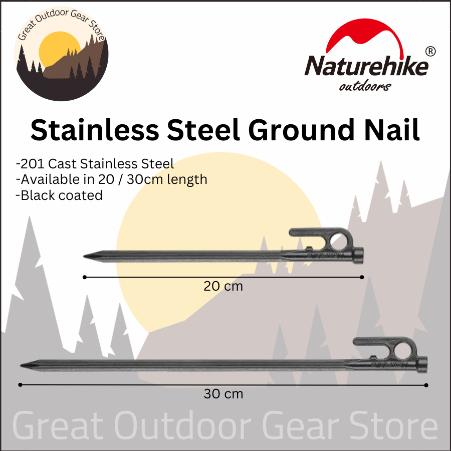 Naturehike 20/30cm Length Cast Stainless Steel Ground Nails Tent Sun ...