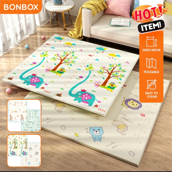 BONBOX Large Size Foldable Cartoon Baby Play Mat Kids Safety Baby Mats ...