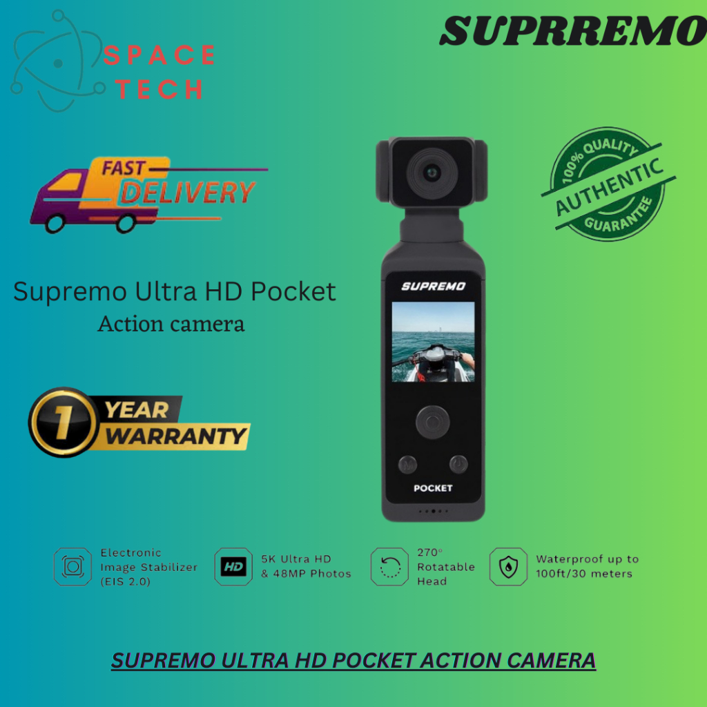 SPACETECH Supremo Ultra HD Pocket Action Camera | Shopee Philippines