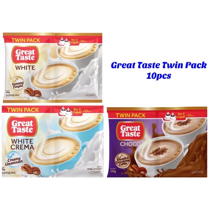 Great Taste White Choco Crema Coffee 3in1 Twin Pack (10 X 50g) | Shopee ...