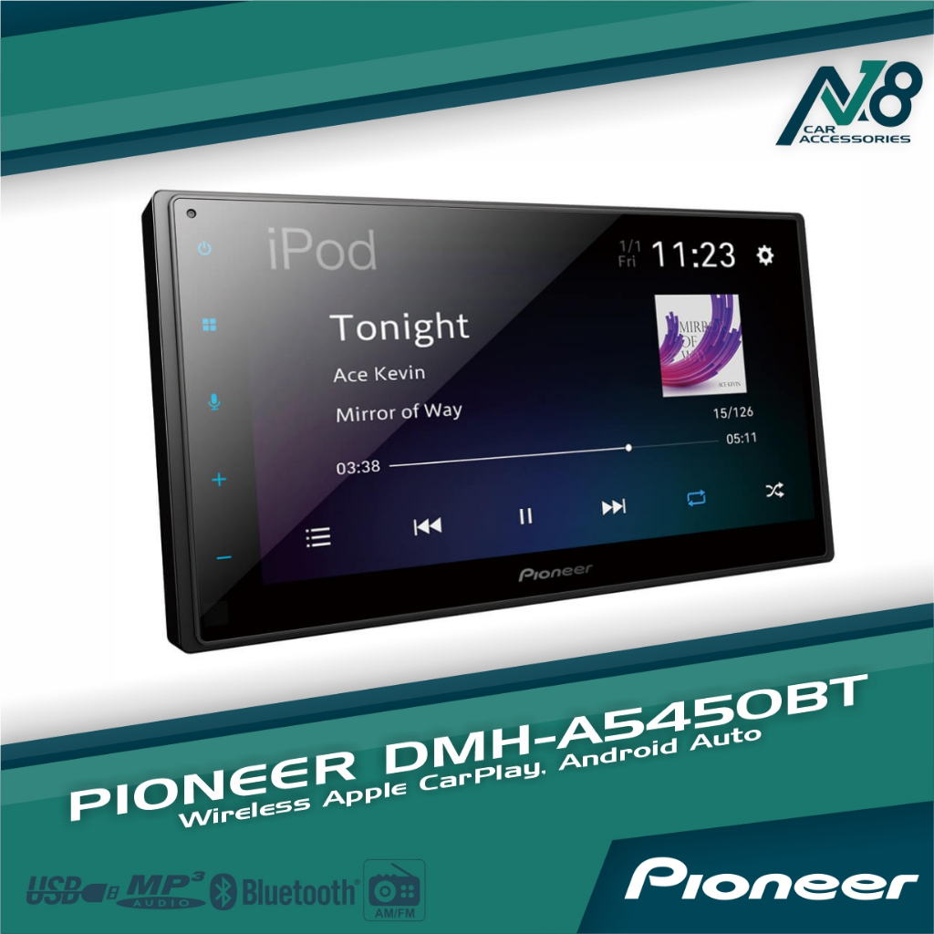 Pioneer DMH-A5450BT Multimedia Receiver Wireless Apple CarPlay, Android Auto & Bluetooth Genuine ...