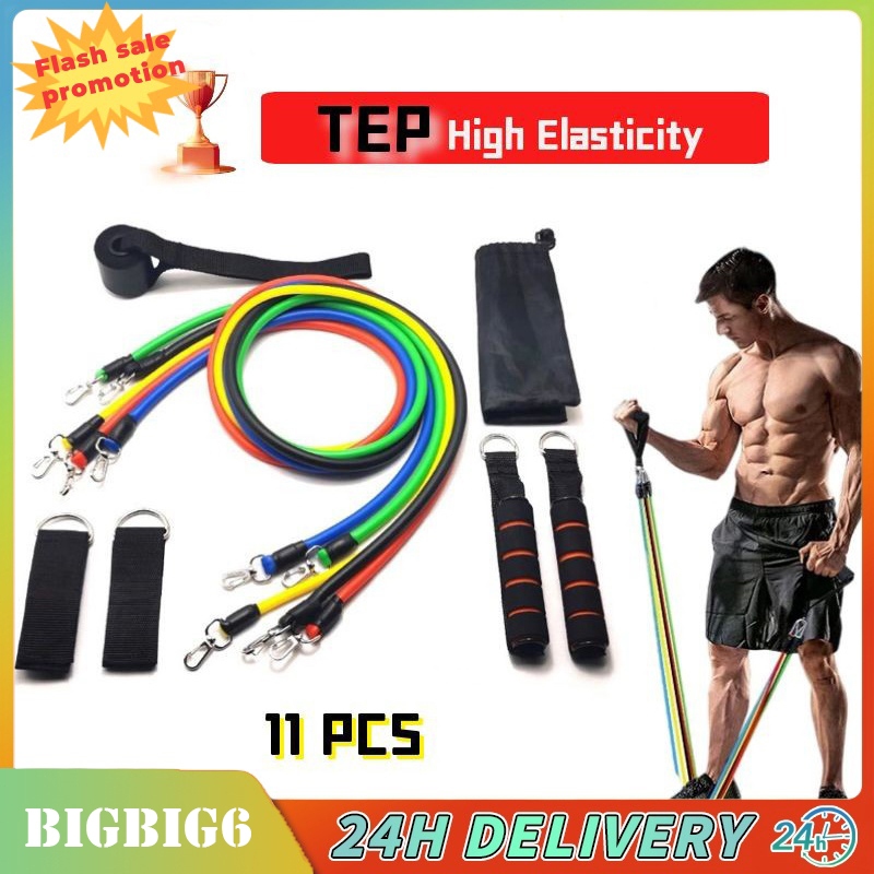 11-piece Fitness Resistance Band Pull Rope Yoga Elastic Band Upgrade ...