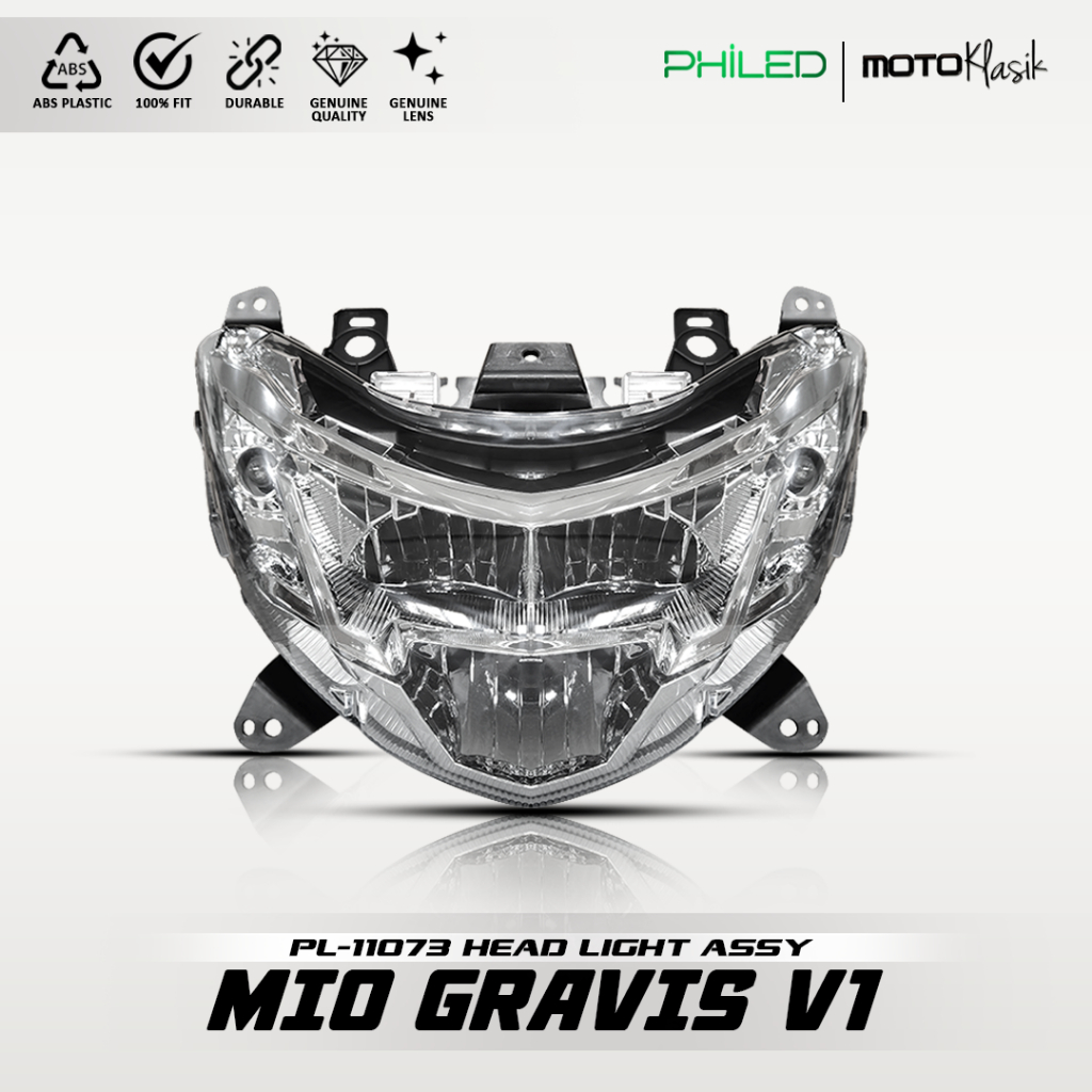 PHILED MIO GRAVIS V1 HEADLIGHT ASSY CLEAR LENS HEAD LIGHT ASSEMBLY FOR ...