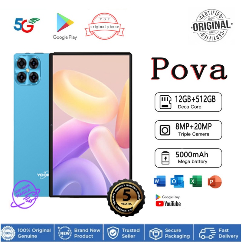 Tab SPARK TAB 5G 2023 New Pad tablet 8+256GB Large Screen PC Android 13 ...