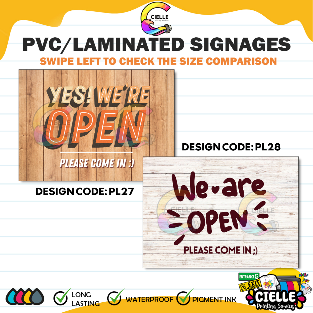 PVC/LAMINATED/STICKER SIGNAGES (PL27&PL28) – We are Open/We are Close STORE/OFFICE/SHOP Door ...