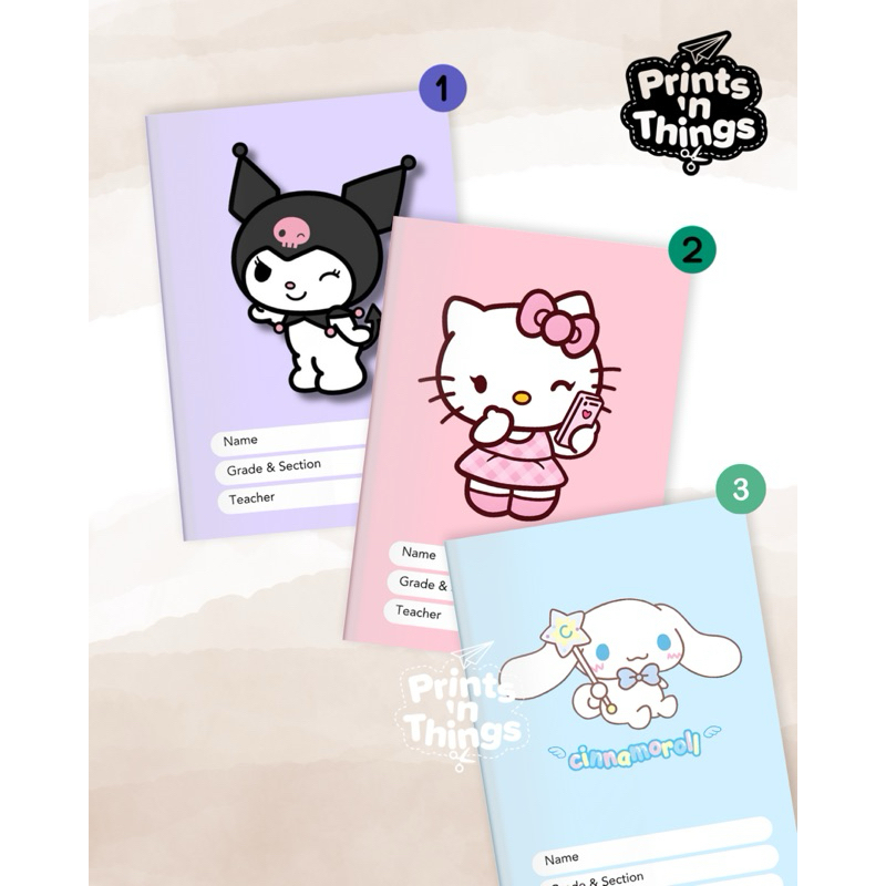 1pc Personalized Sanrio Notebook (Preschool,Grade 1,Grade 2,Grade 3 ...