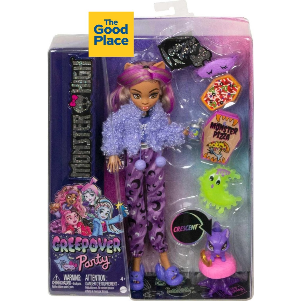 MATTEL Monster High Creepover Clawdeen Wolf Doll w/ Pet Dog Crescent ...