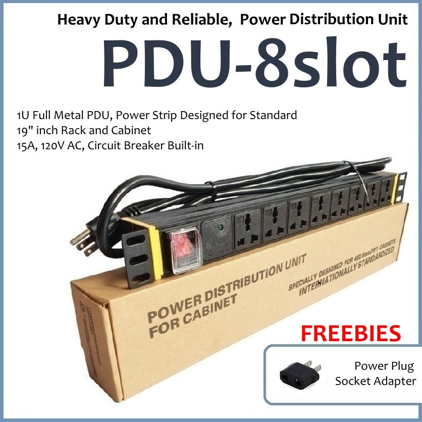 8port PDU Power Distribution Unit Rackmountable [PDU-8slots Metal type] | Shopee Philippines