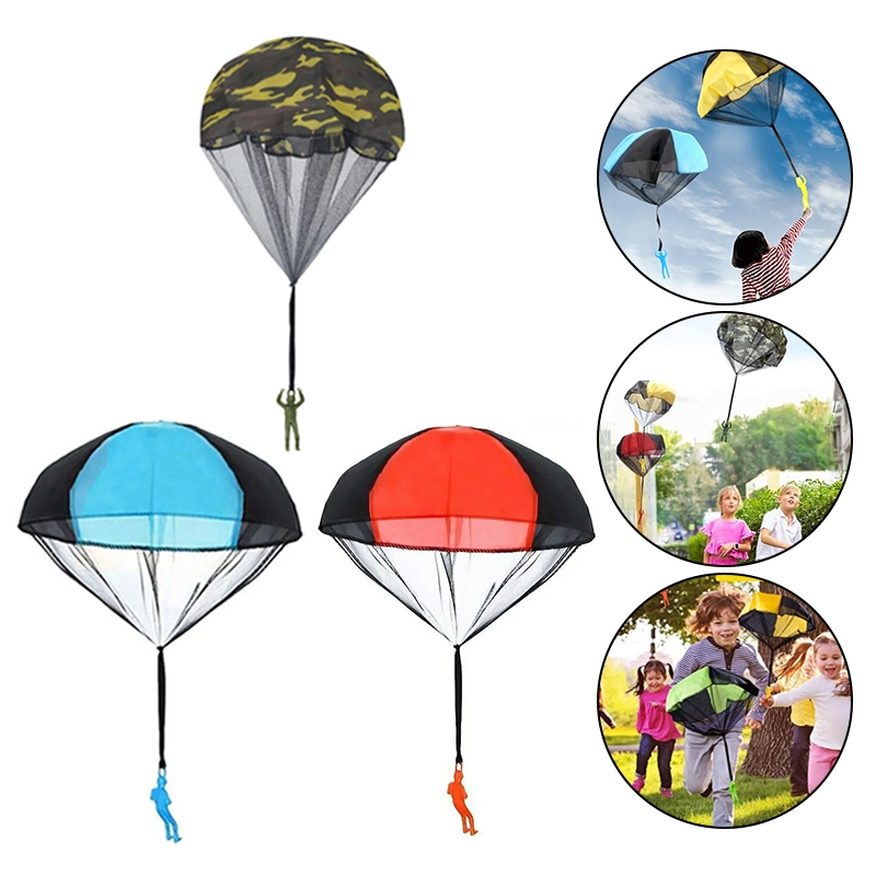 2Pcs Parachute Toy Mini Paratroopers Army Parachute Flying Throwing ...