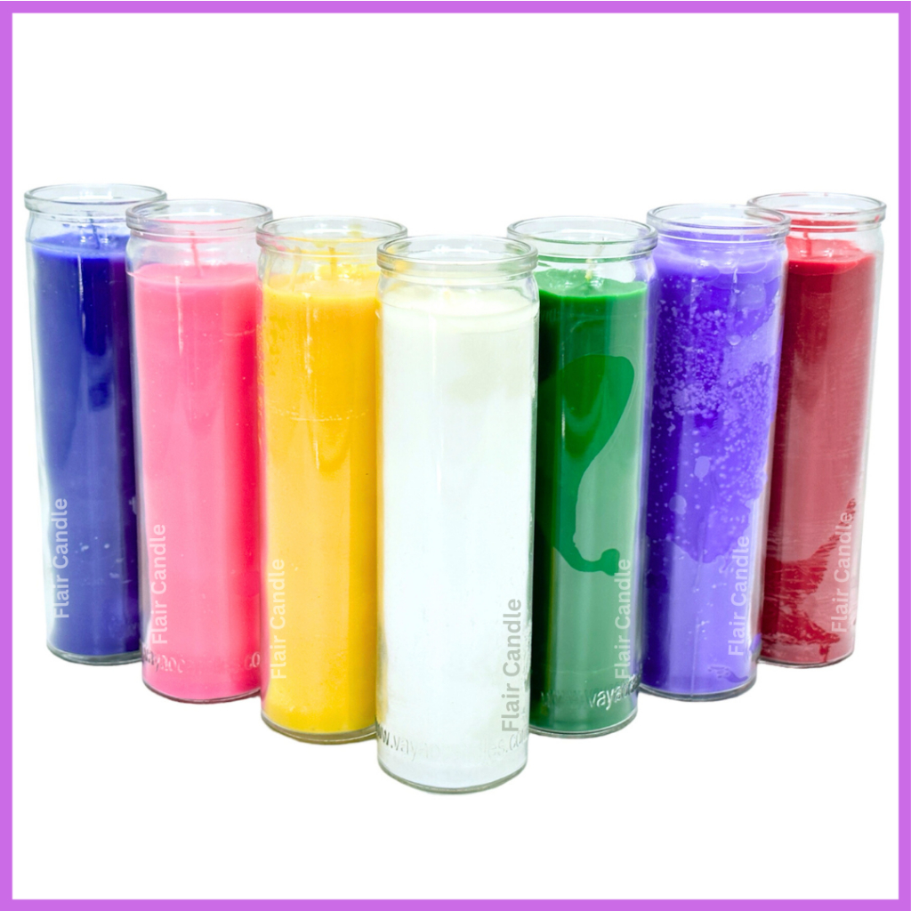 Flair Plain Long Glass Candle Colored Smokeless Altar Prayer Candle ...