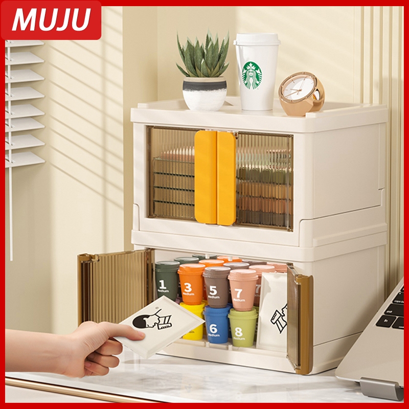 MUJU Foldable Desktop Organizer Box Stationery storage box collapsible ...