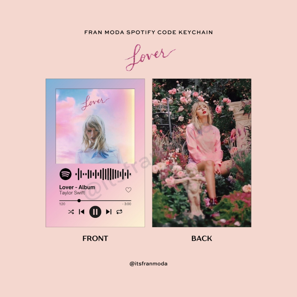 FRAN MODA | 7.5cm x 5cm LOVER Taylor Swift: Spotify Code Keychain | Shopee Philippines